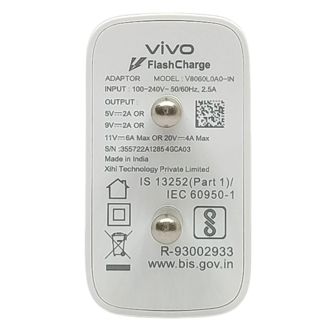 Vivo 80W FlashCharge SuperFast Mobile Charger (Only Adapter) – SellG.in